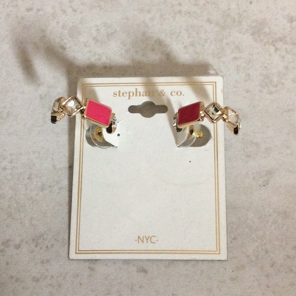 Stephan & Co. | Jewelry | Nwt Stephan Co Nyc Gold With Hot Pink Hoop ...